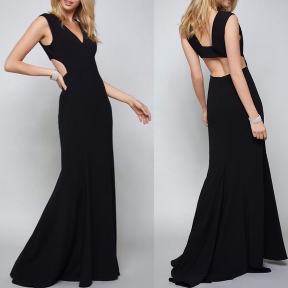 bebe | Dresses | Nwt Bebe Victoria Deep V Sideback Cutout Gown | Poshmark
